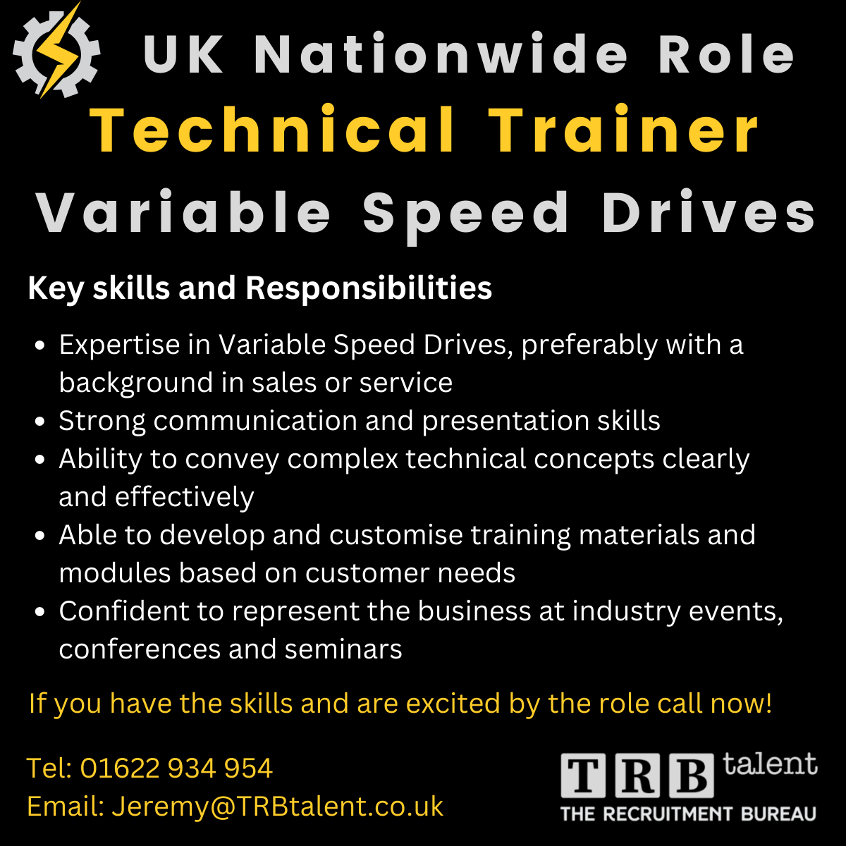 Technical Trainer - Variable Speed Drives - TRBtalent Facilities ...